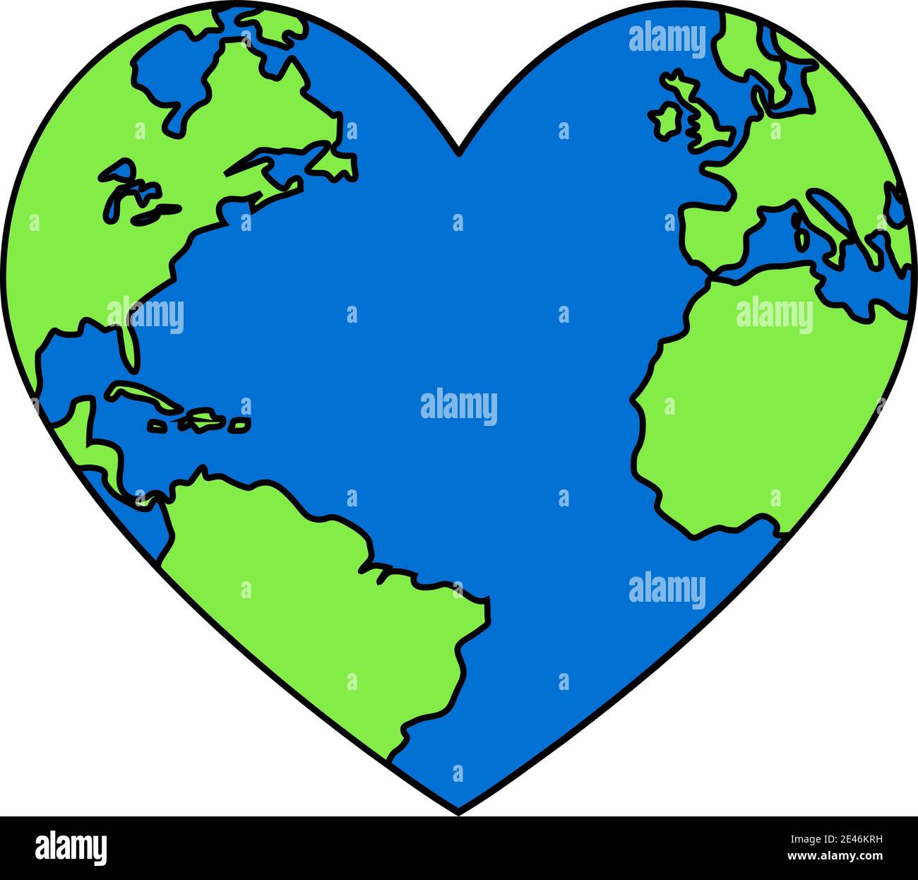 heart shape earth isolated vector concept love Stock Vector Image & Art ...