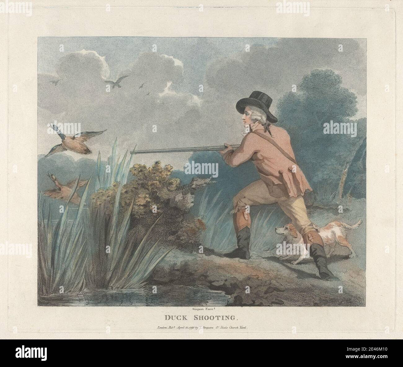 T. Simpson, active 1790â€“1814, Set of four: 2. Duck Shooting, 1790 ...
