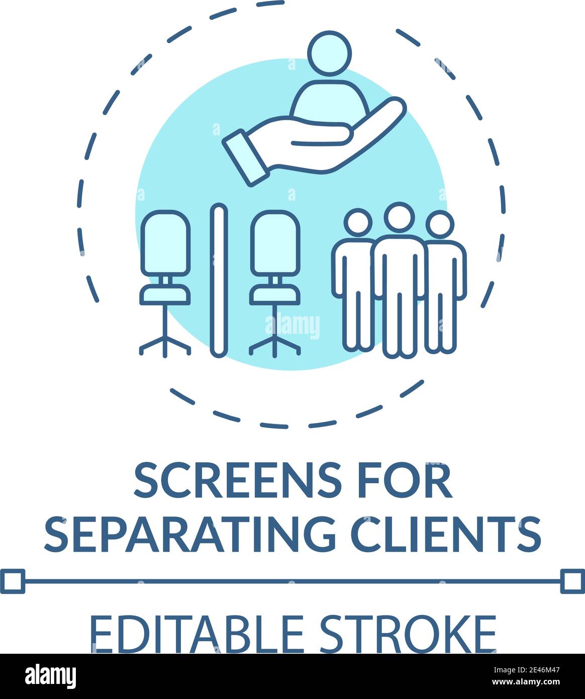 Screens for separating clients concept icon Stock Vector Image & Art ...