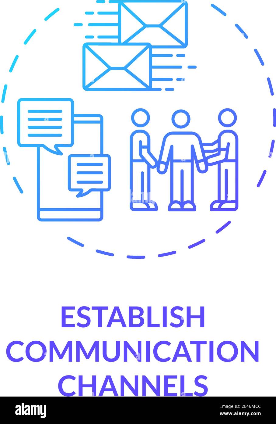 Establishing communication channels concept icon Stock Vector Image ...