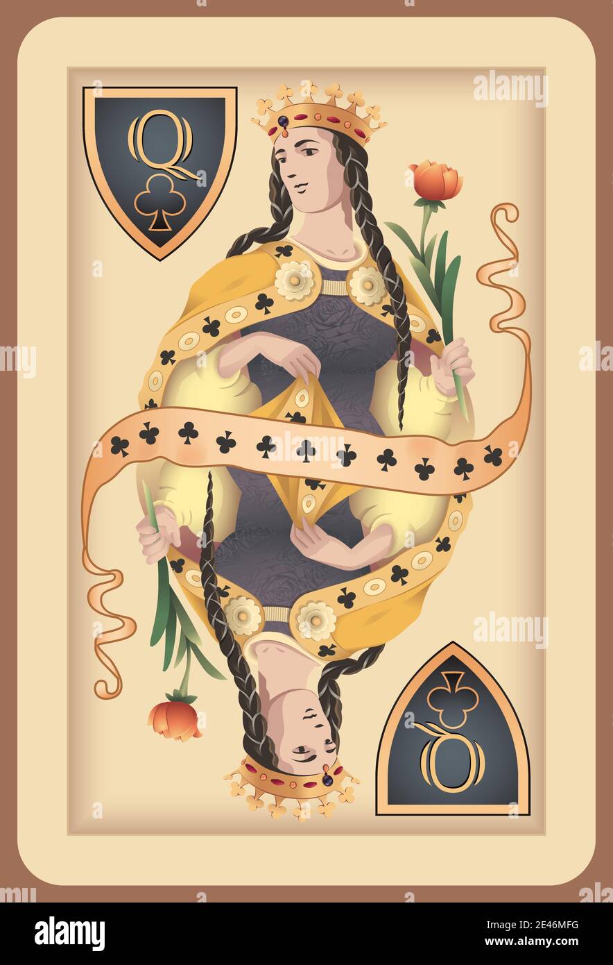 Queen club card icon Stock Vector Images - Alamy