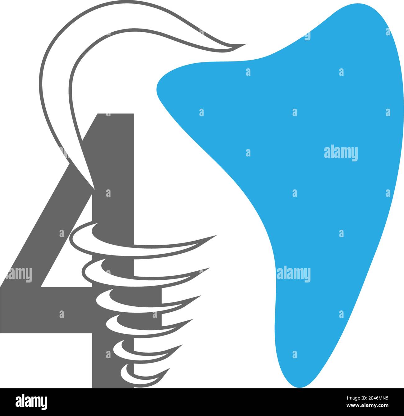 Number 4 logo icon with dental design illustration vector Stock Vector Image & Art - Alamy