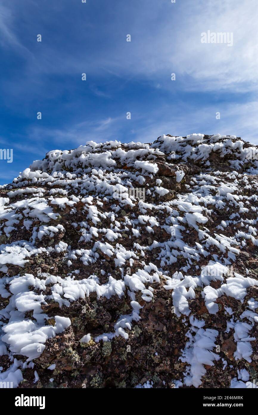 Hard rime ice formed during a freezing fog and wind atop Steens ...