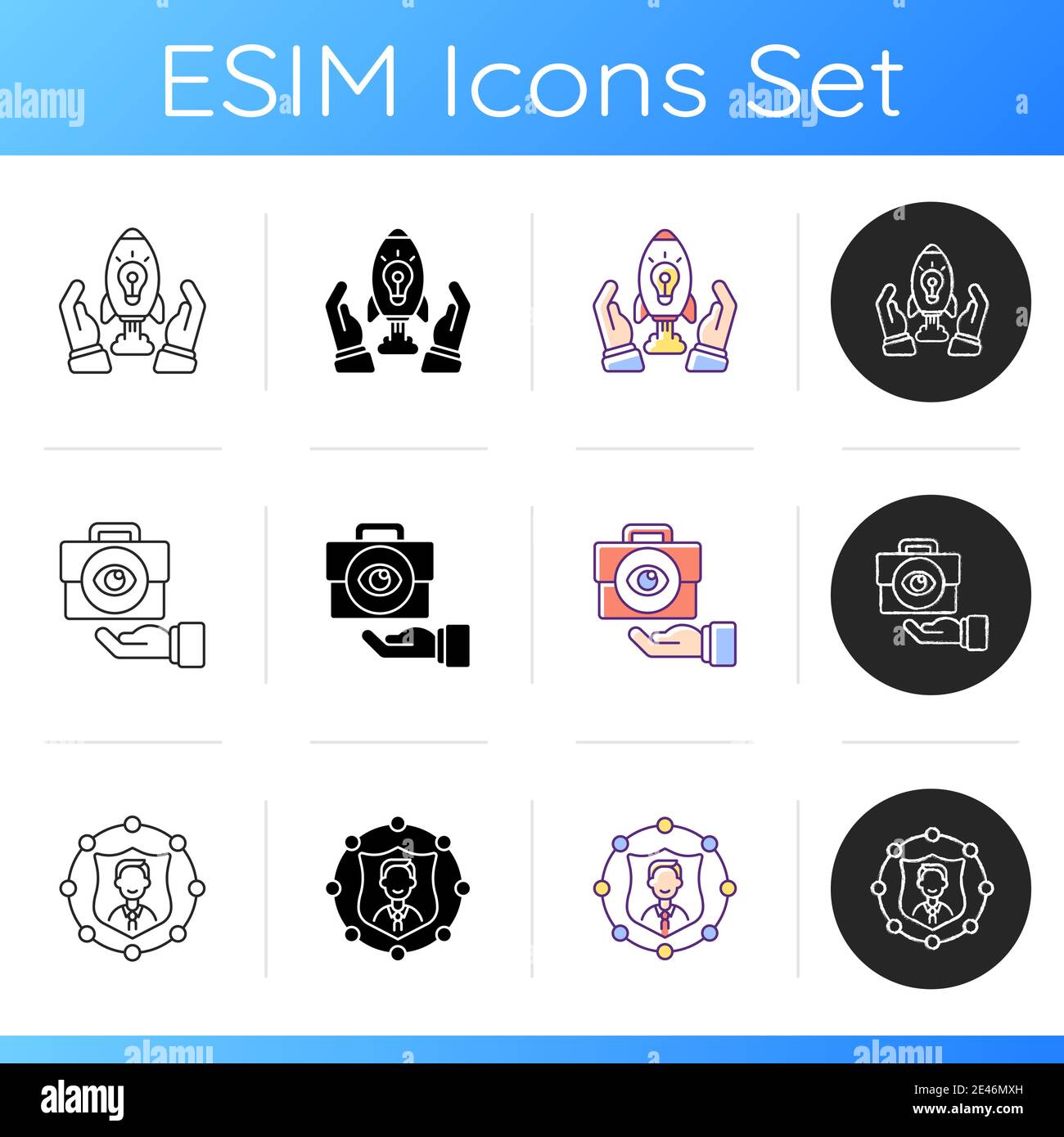 Company mission icons set Stock Vector Image & Art - Alamy