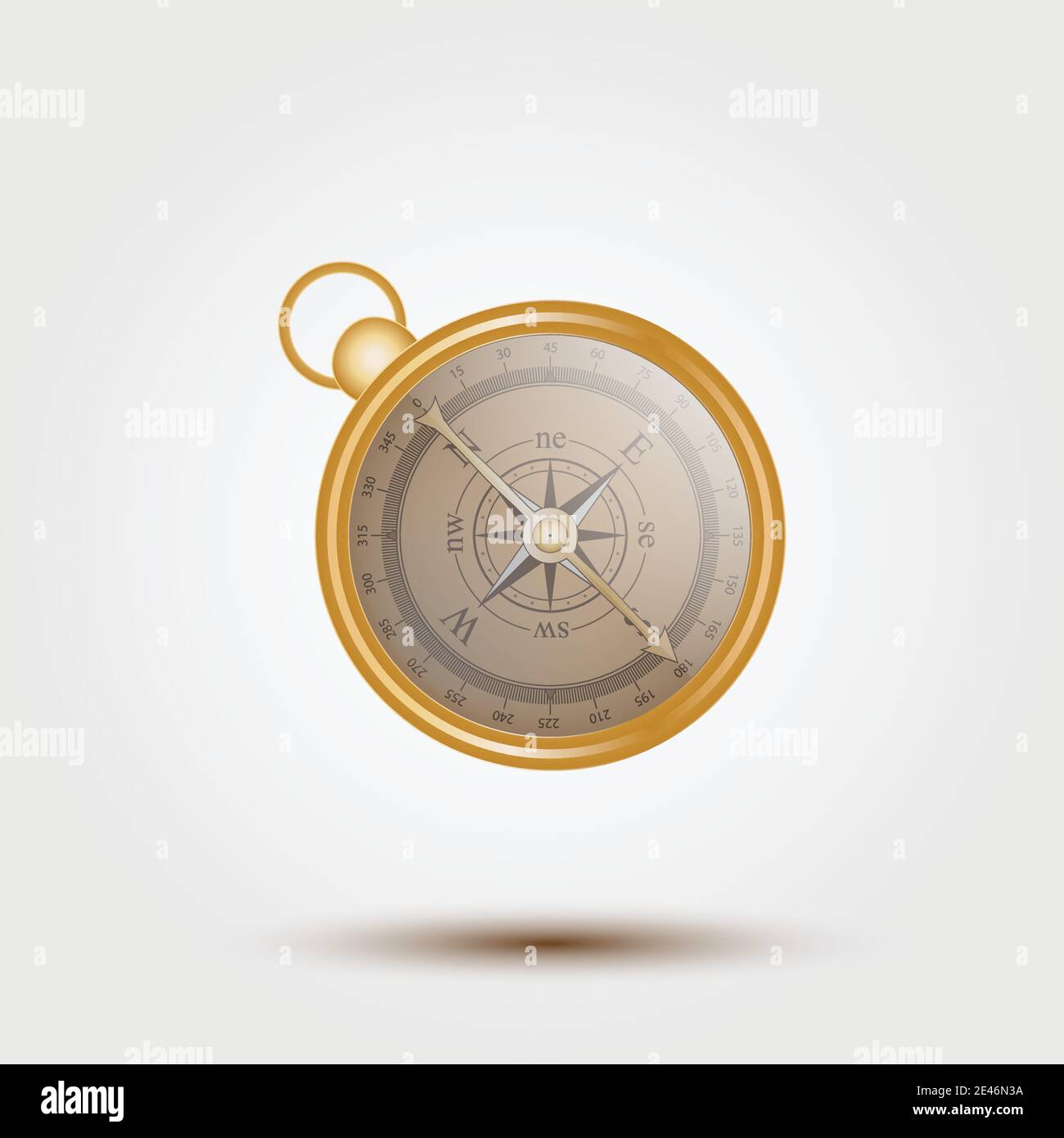 Old map brass compass Stock Vector Images - Alamy