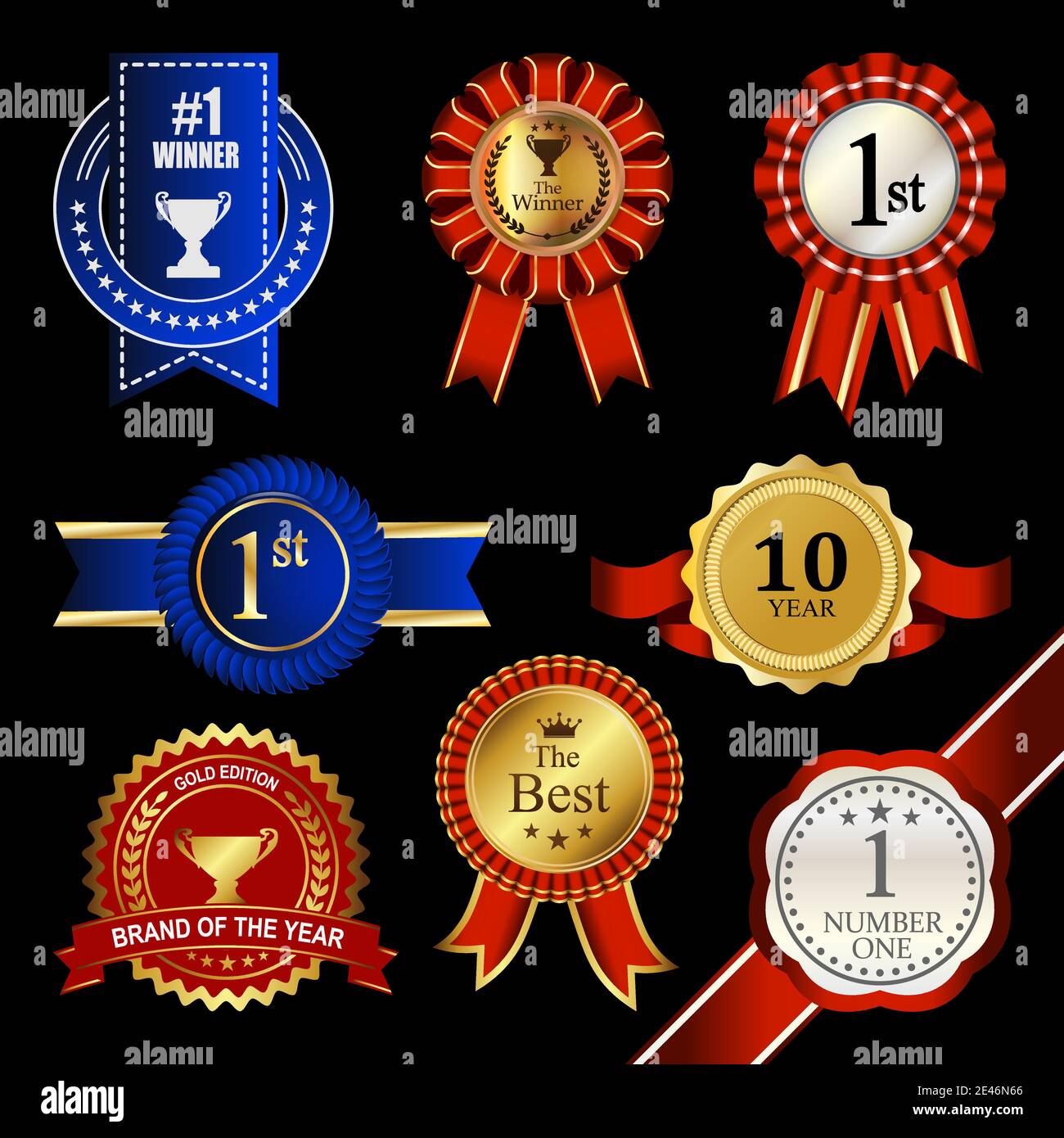 Gold ribbon banner sticker hi-res stock photography and images - Alamy