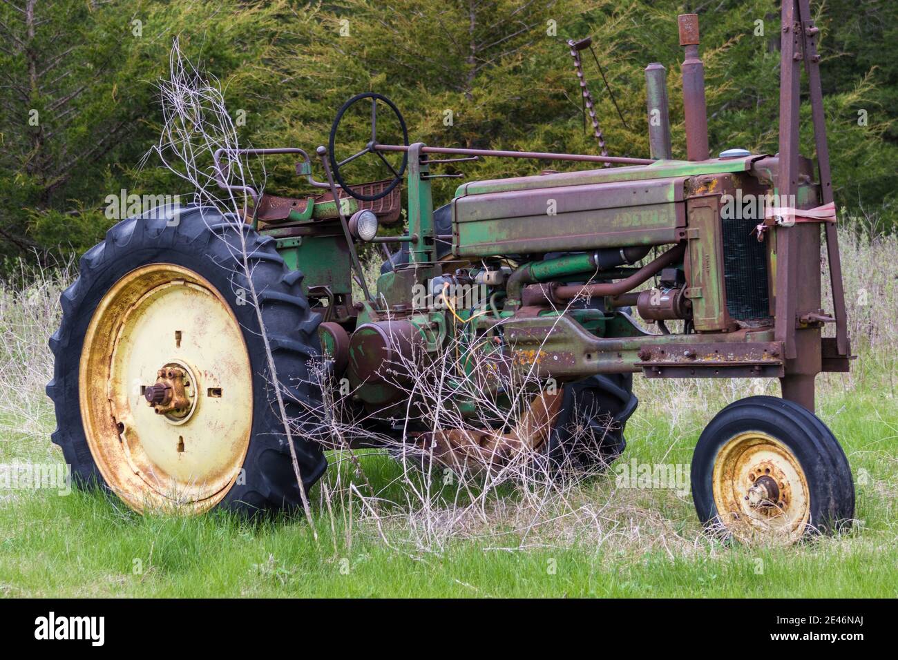 Old Rustic tractor on Nebraska land scape. High quality photo Stock ...