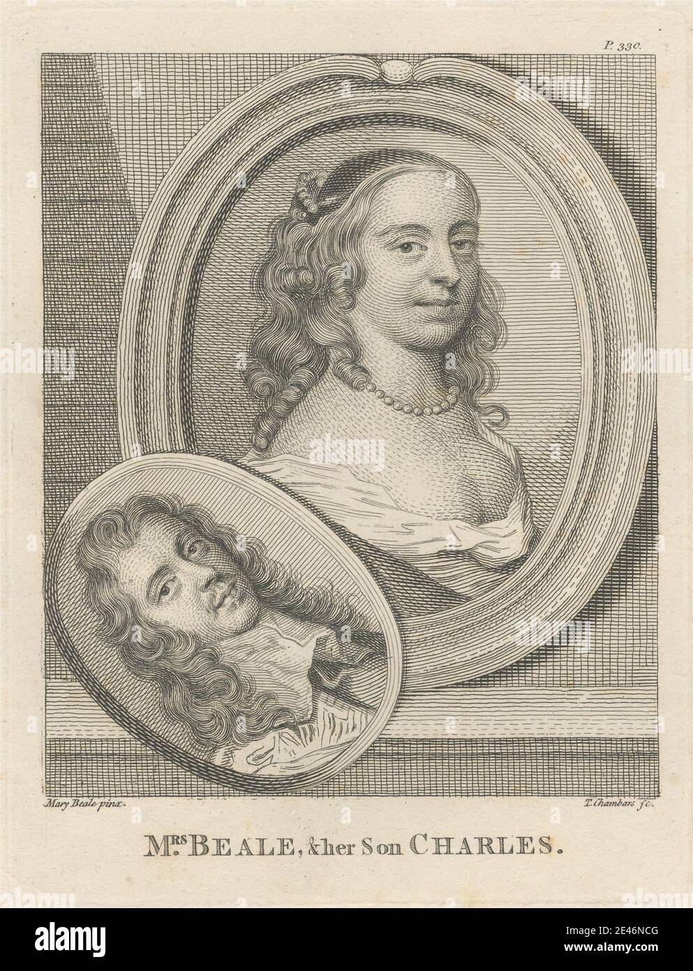 Print made by Thomas Chambars, ca. 1724–1789, British, Mrs. Beale and ...