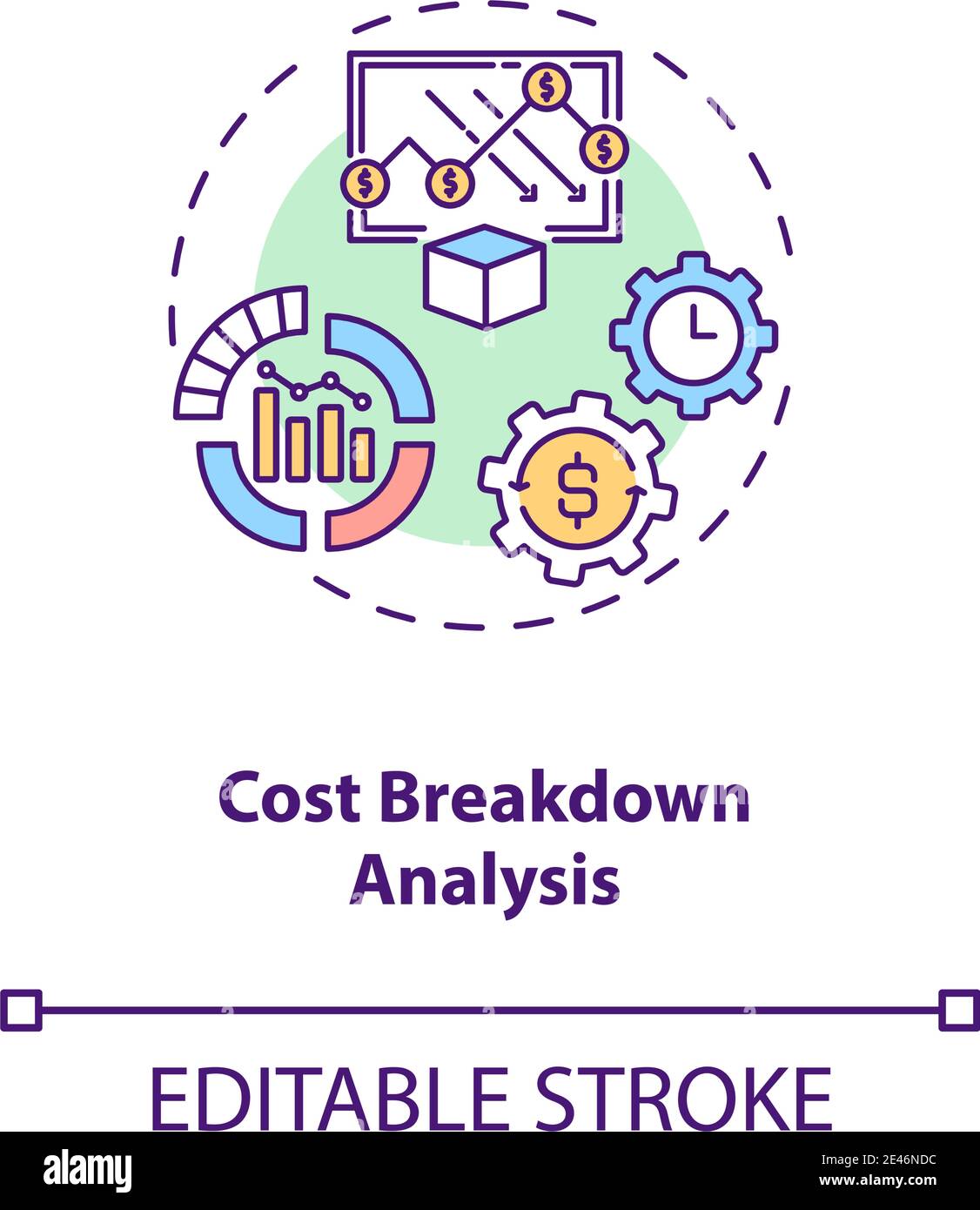 Cost background analysis concept icon Stock Vector Image & Art - Alamy
