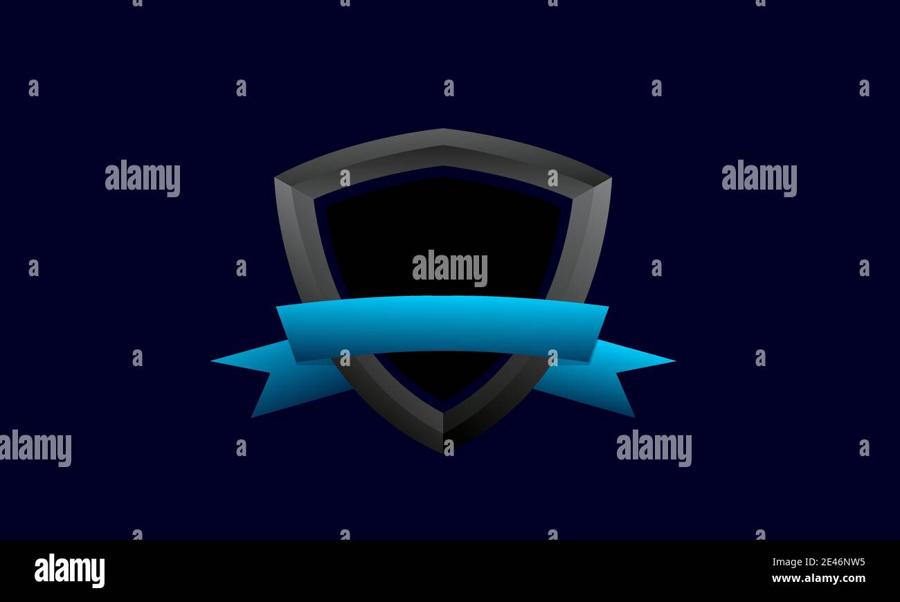 modern 3d shield or badge blue modern logo symbol icon vector graphic ...