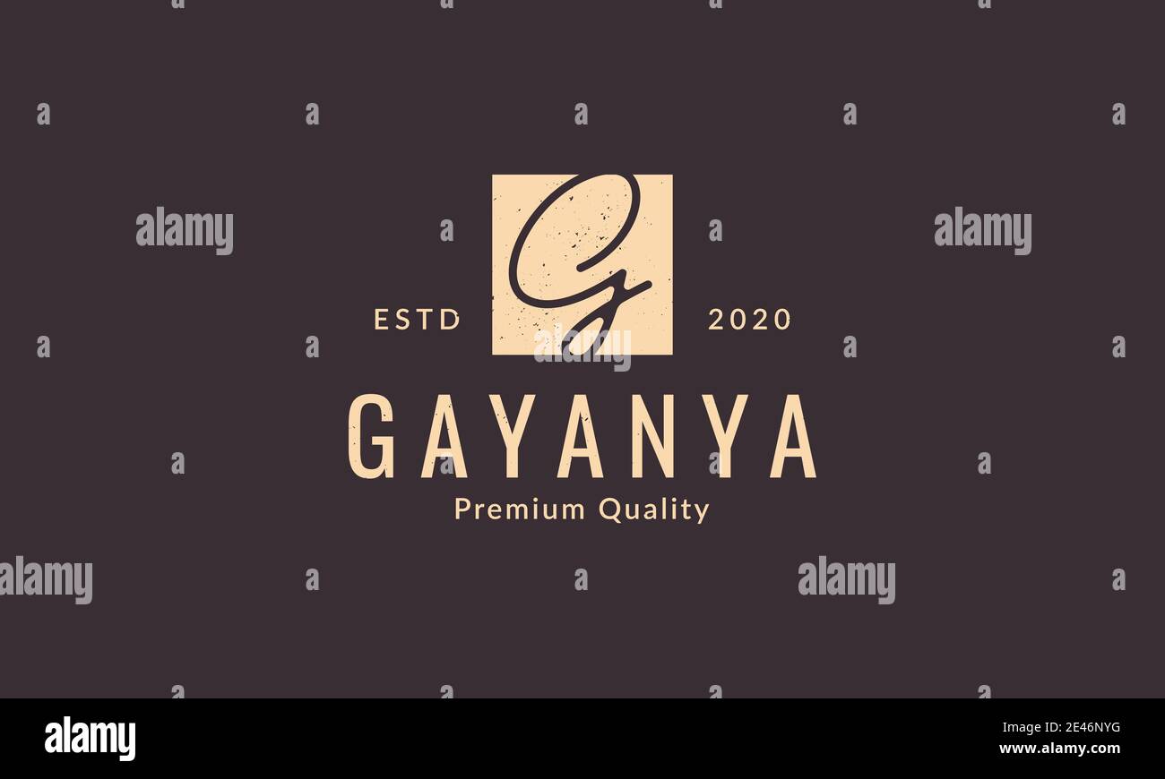 signature g square vintage logo symbol icon vector graphic design Stock ...