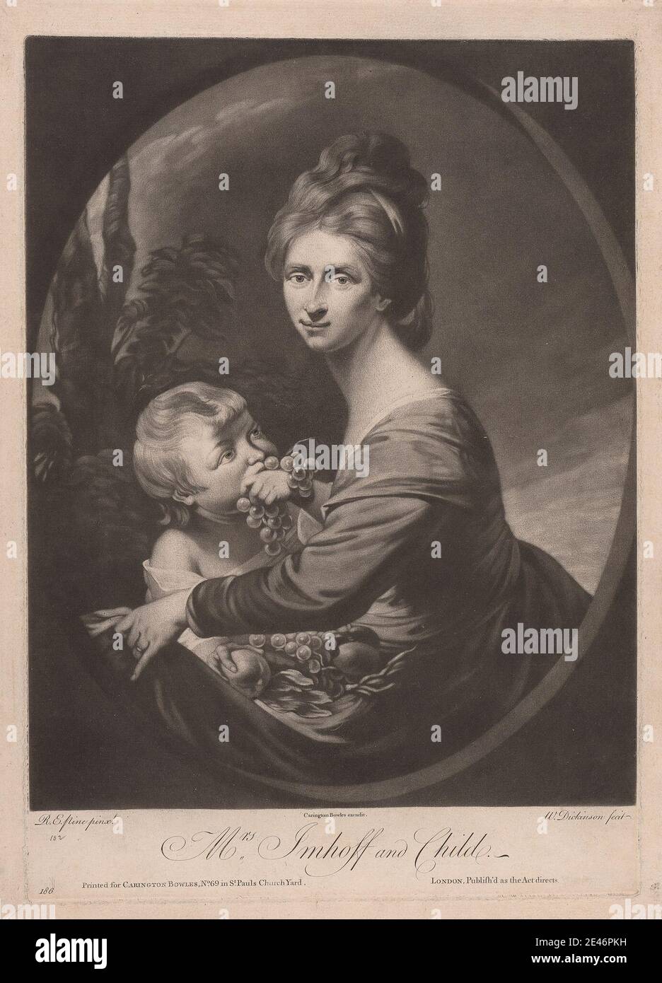 William Dickinson, 1746–1823, British, Mrs. Imhoff and Child. Mezzotint ...