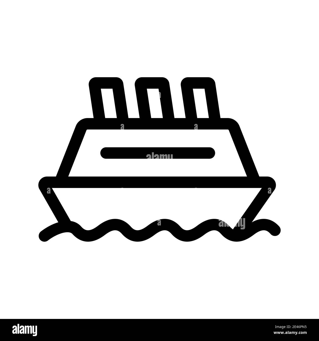 Cruise liner outline icon isolated on white background Stock Vector ...