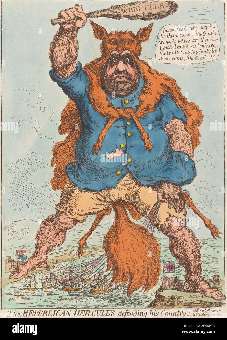 James Gillray, 1757–1815, British, The Republican - Hercules Defending ...