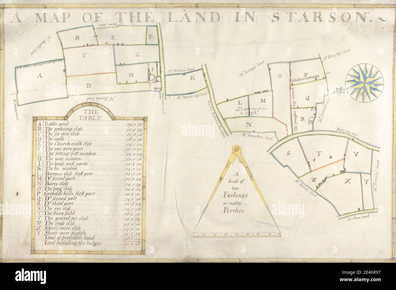 Isaac Johnson, 1754–1835, British, A Map of the Land in Starson ...