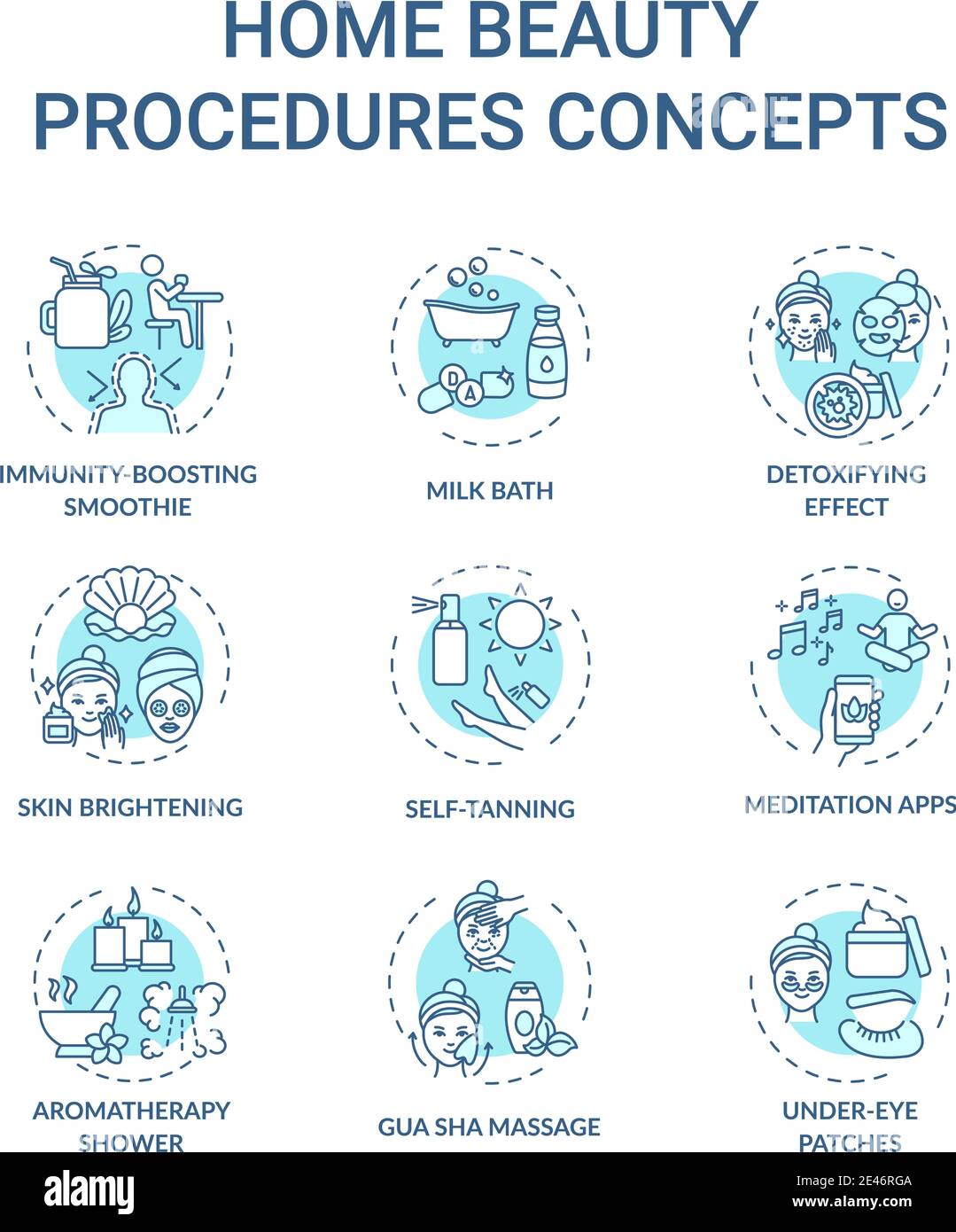 Home beauty procedures concept icons set Stock Vector Image & Art - Alamy