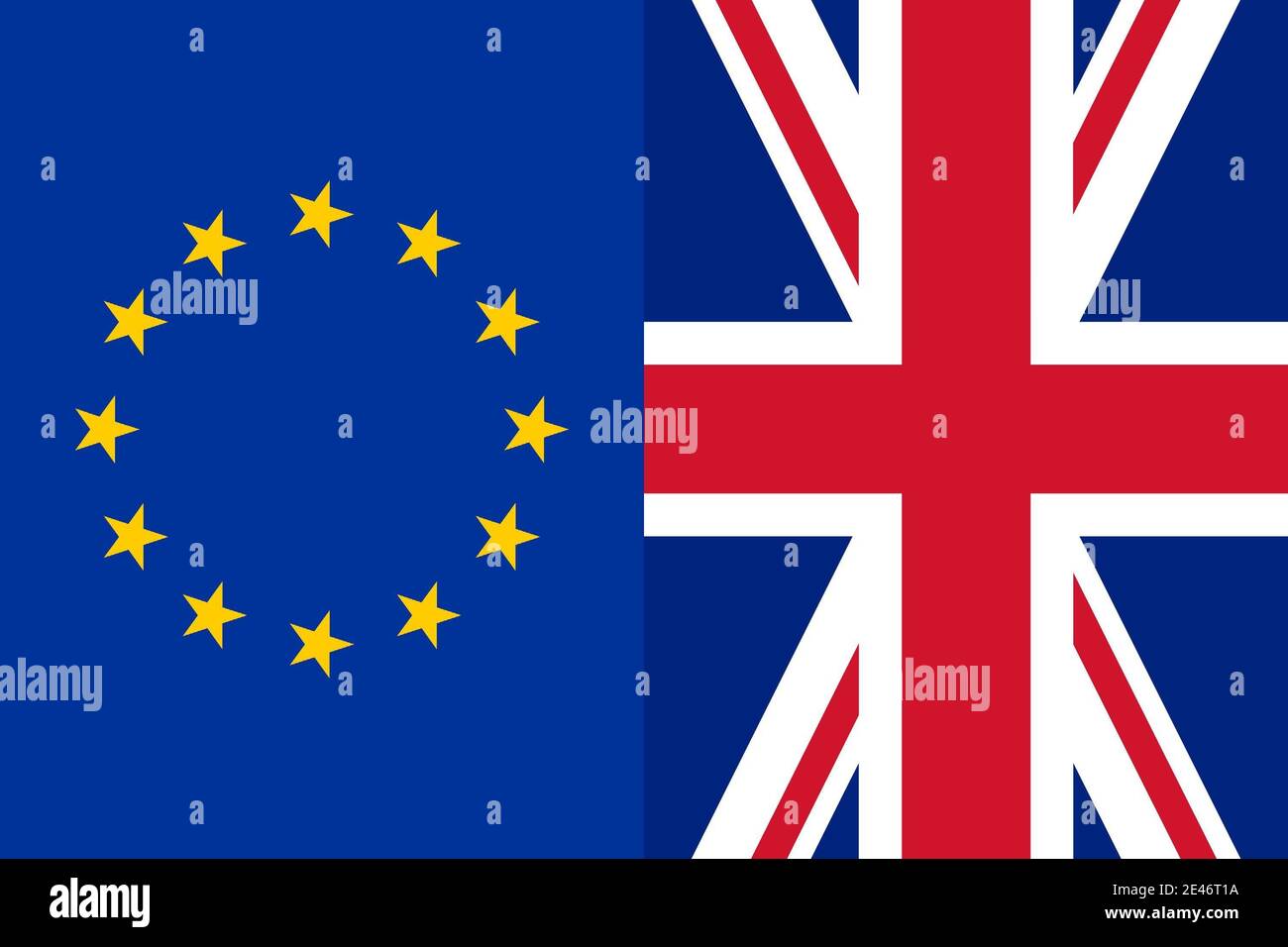 National flags icon of the EU and the UK Stock Photo - Alamy