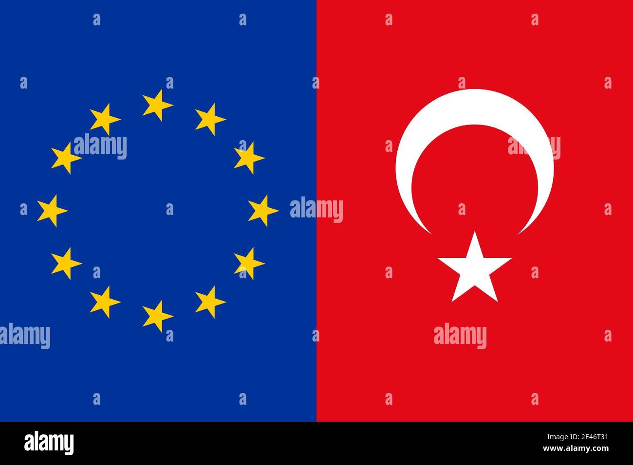 National flags icon of the EU and Turkey Stock Photo - Alamy