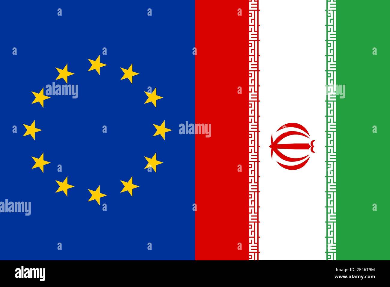 National flags icon of the EU and Iran Stock Photo - Alamy