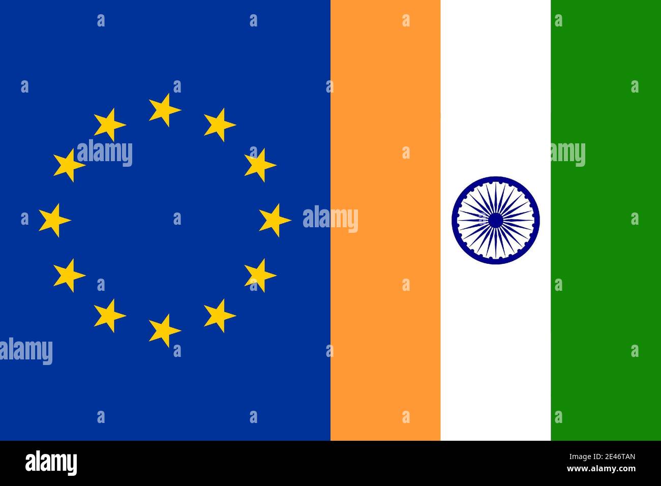 National flags icon of the EU and India Stock Photo - Alamy