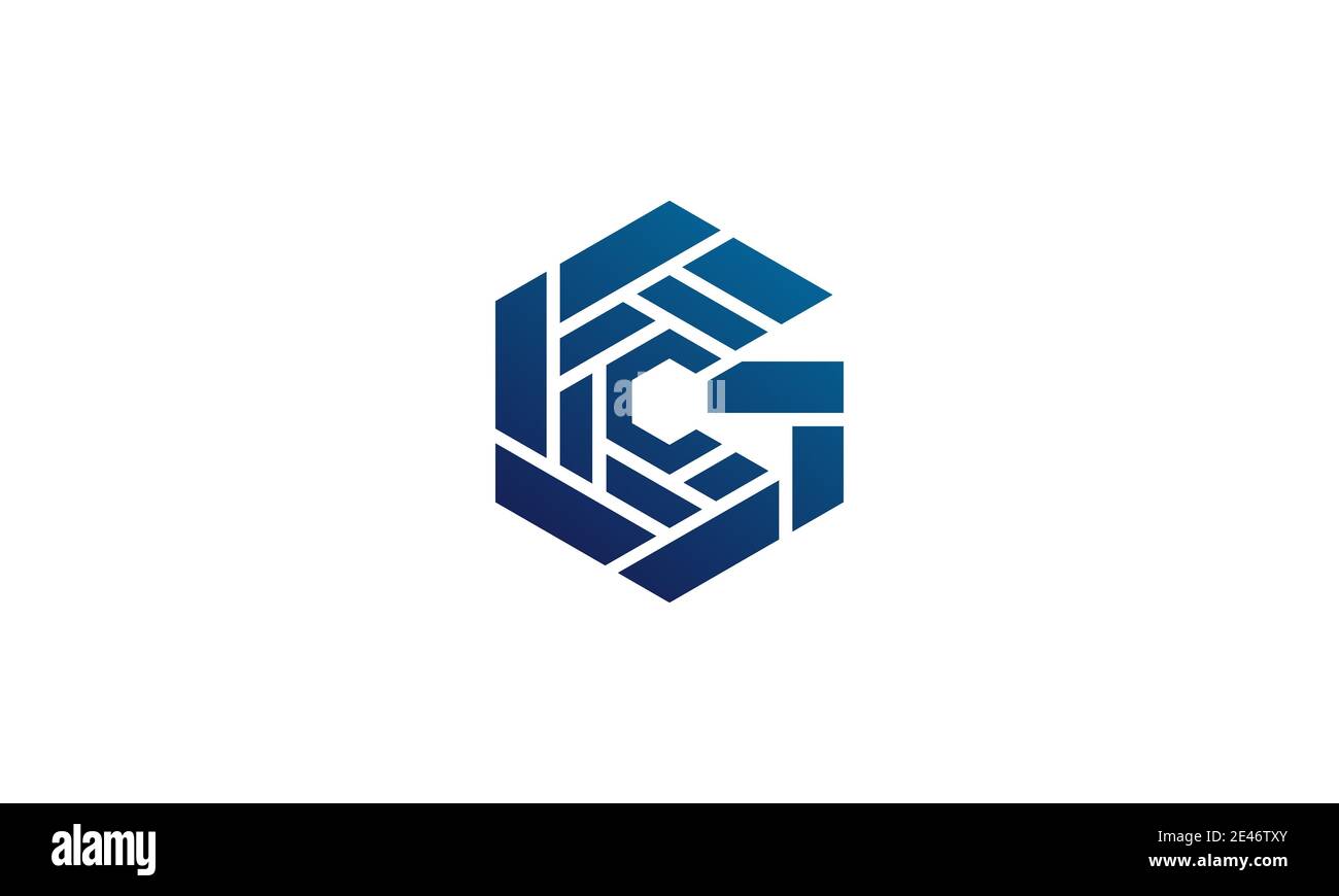 letter GC hexagonal modern logo symbol icon vector graphic design Stock ...