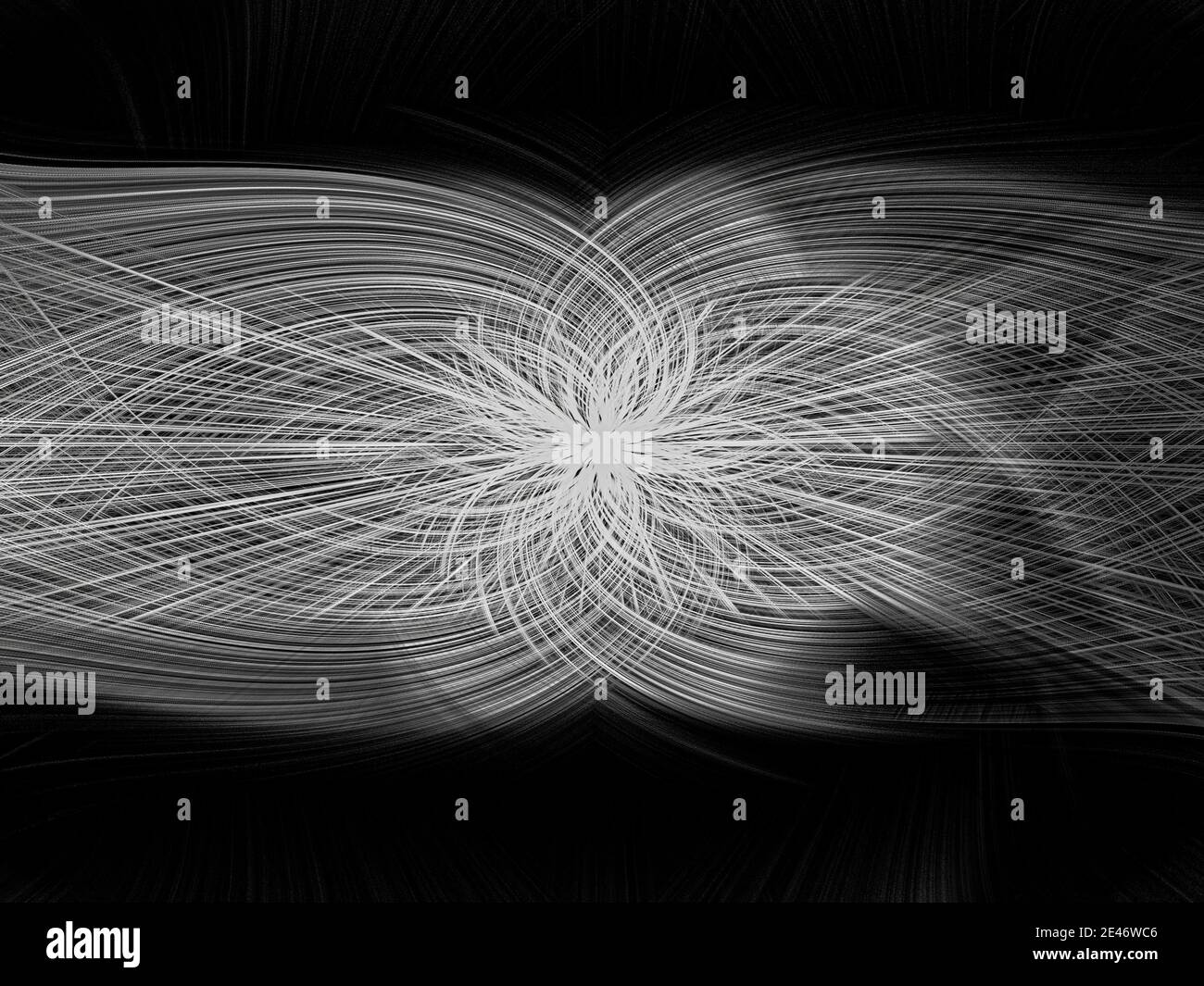 Abstract white curved lines on black background Stock Photo - Alamy
