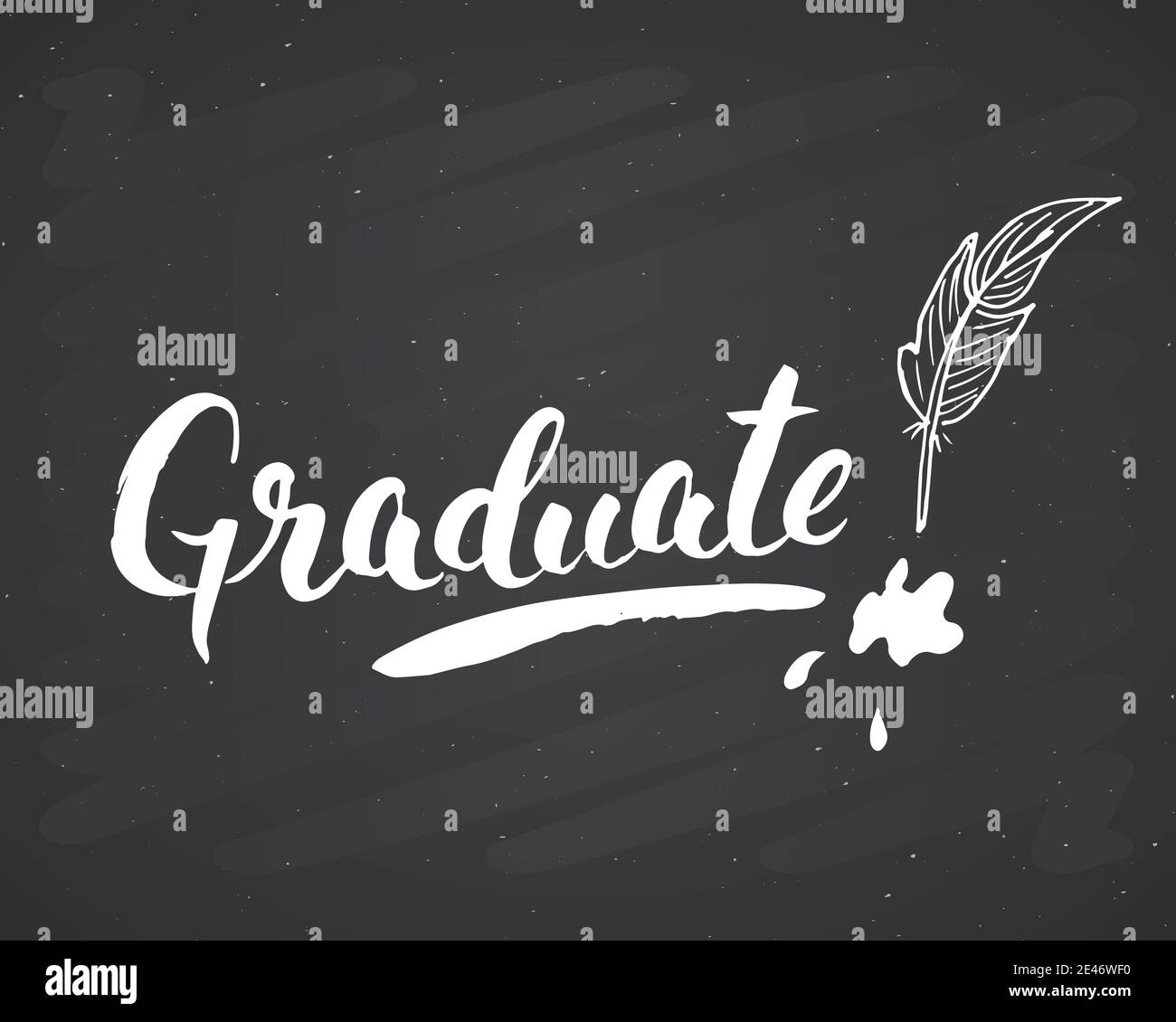 Graduation lettering handwritten sign, Hand drawn grunge calligraphic ...