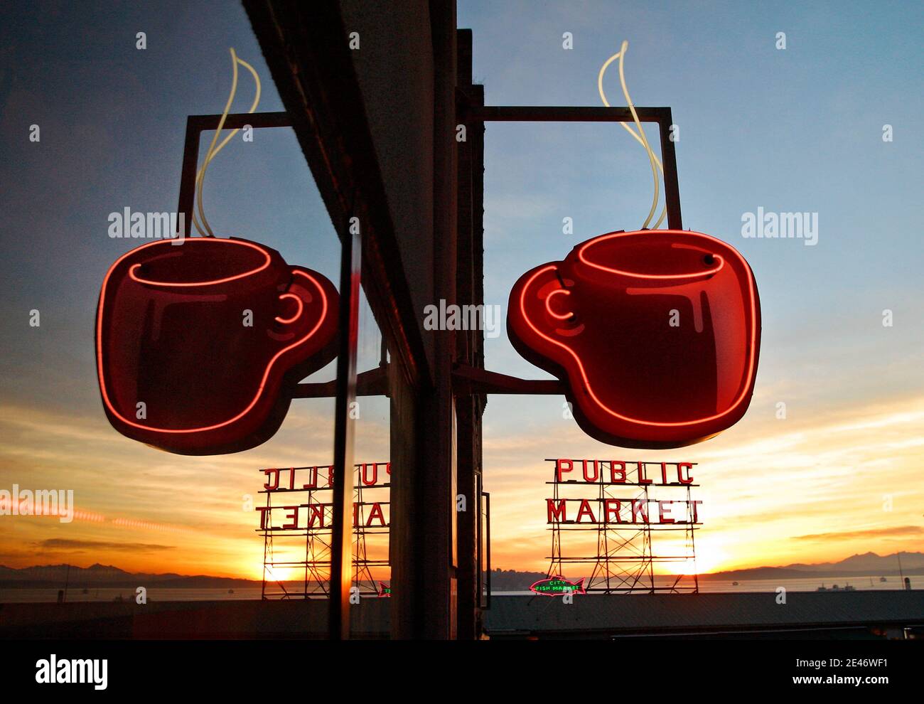 Seattle public market sign hi-res stock photography and images - Alamy