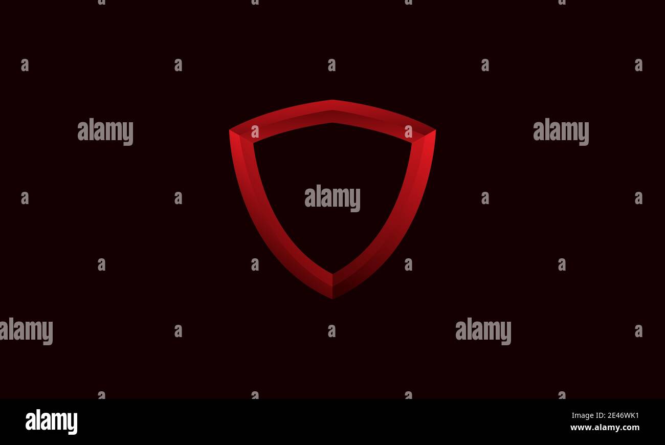 simple badge or shiled line modern red logo symbol icon vector graphic ...