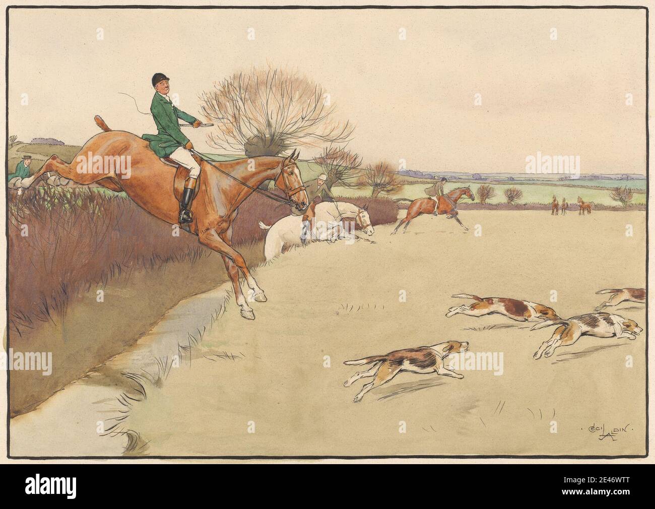 Cecil Charles Windsor Aldin, 1870–1935, British, Up and Over, undated ...