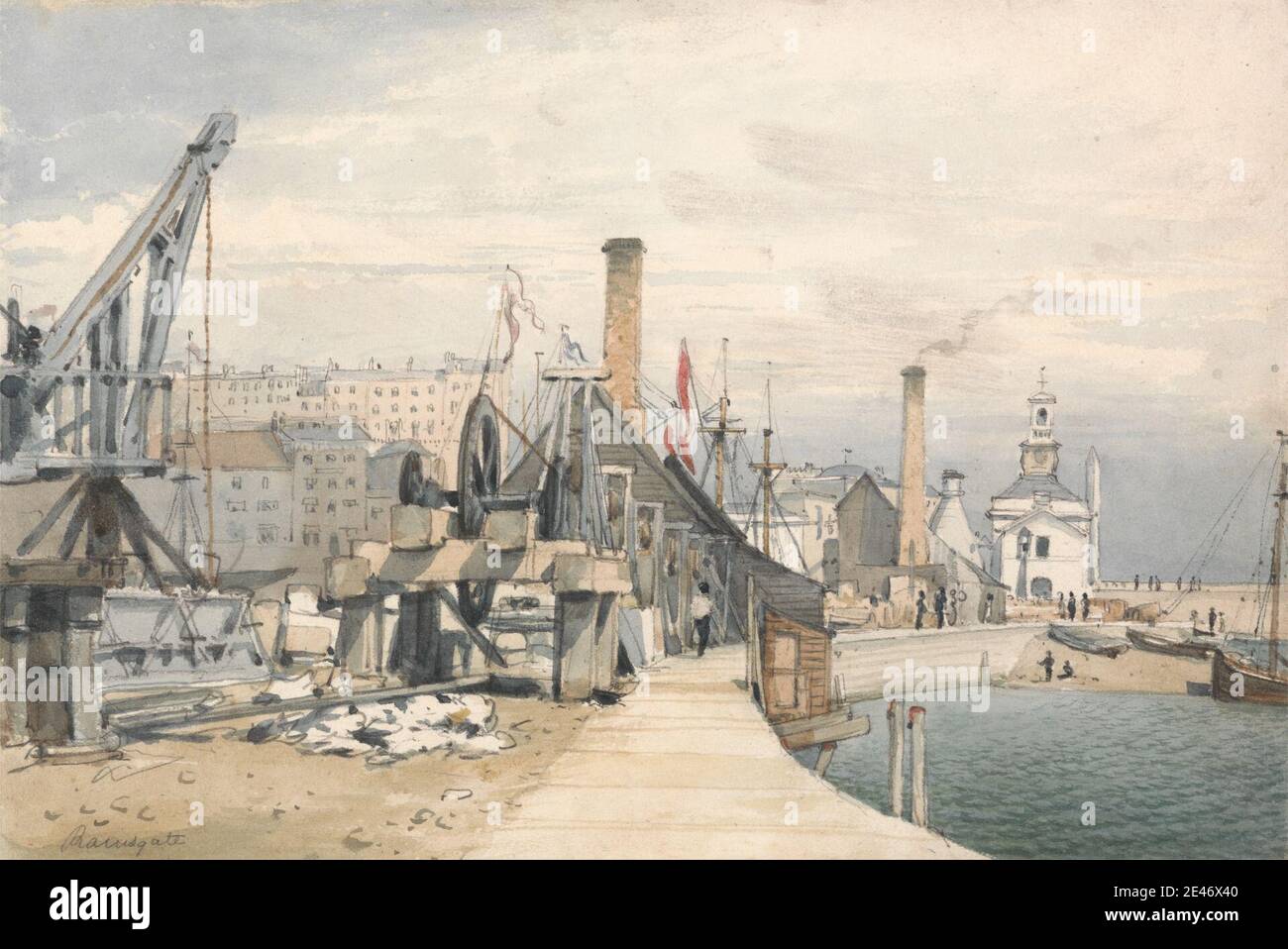 John Monro, 1801–1880, Ramsgate Harbour, Kent, undated. Watercolor and ...
