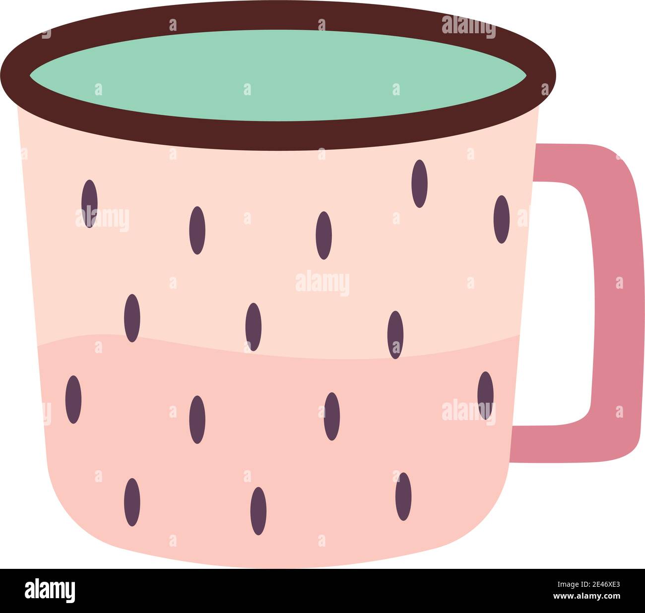 cup of tea with a pink color and dark dots Stock Vector Image & Art - Alamy