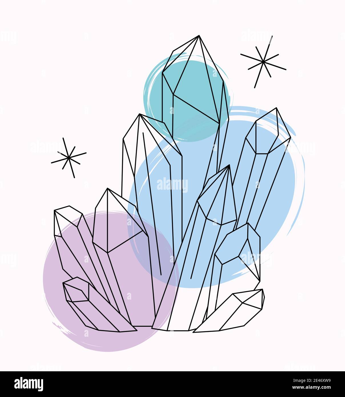 Quartz Cluster Drawing