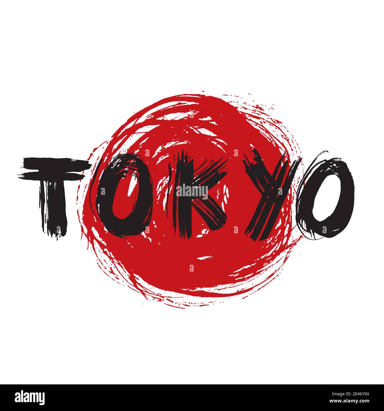 Tokyo brush calligraphy lettering handwritten sign, Hand drawn grunge ...