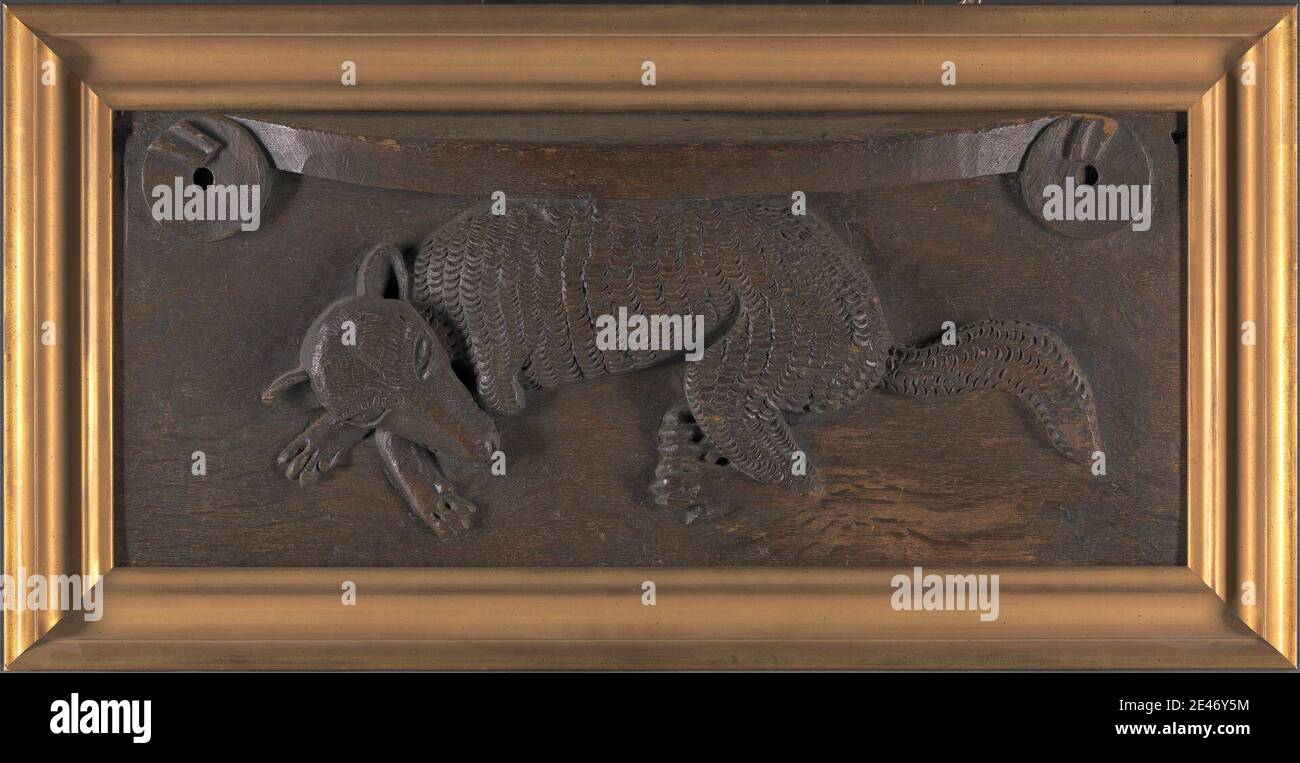 unknown artist, fifteenth century, Carved wood misericord of a Sleeping ...