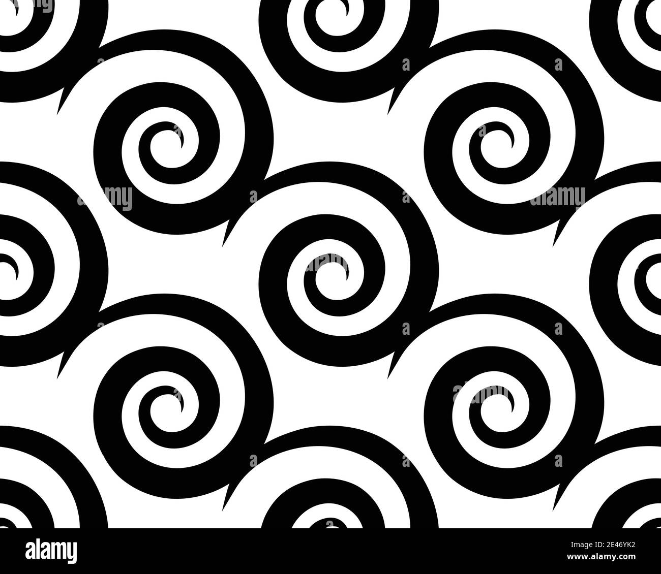 Round swirl pattern, vector seamless background. Vector vintage baroque ...