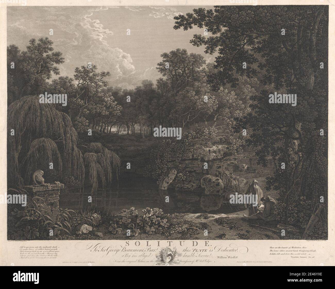 William Woollett, 1735–1785, British, Solitude, 1778. Line engraving ...