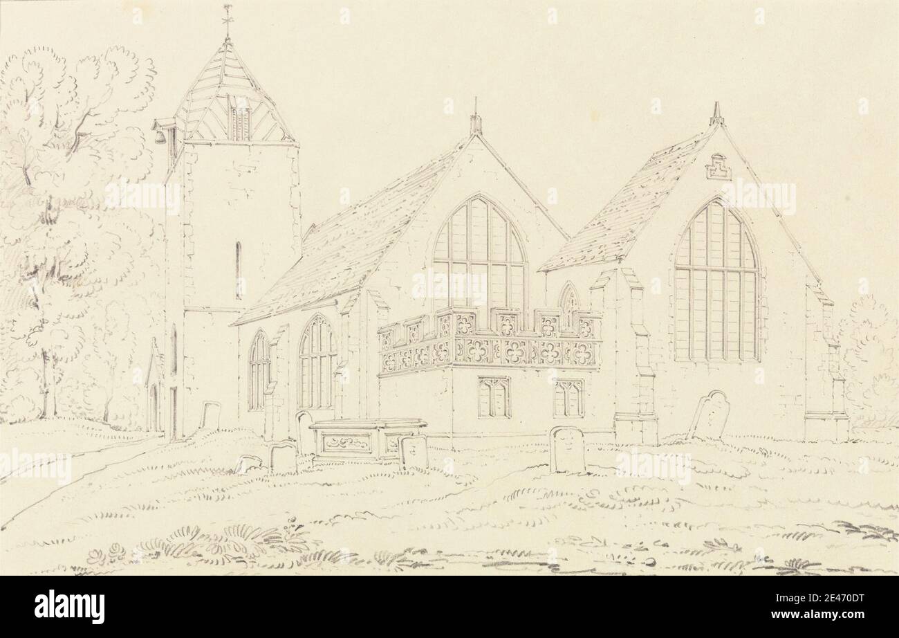 unknown artist, Appledore Church, Cornwall, undated. Graphite on medium ...