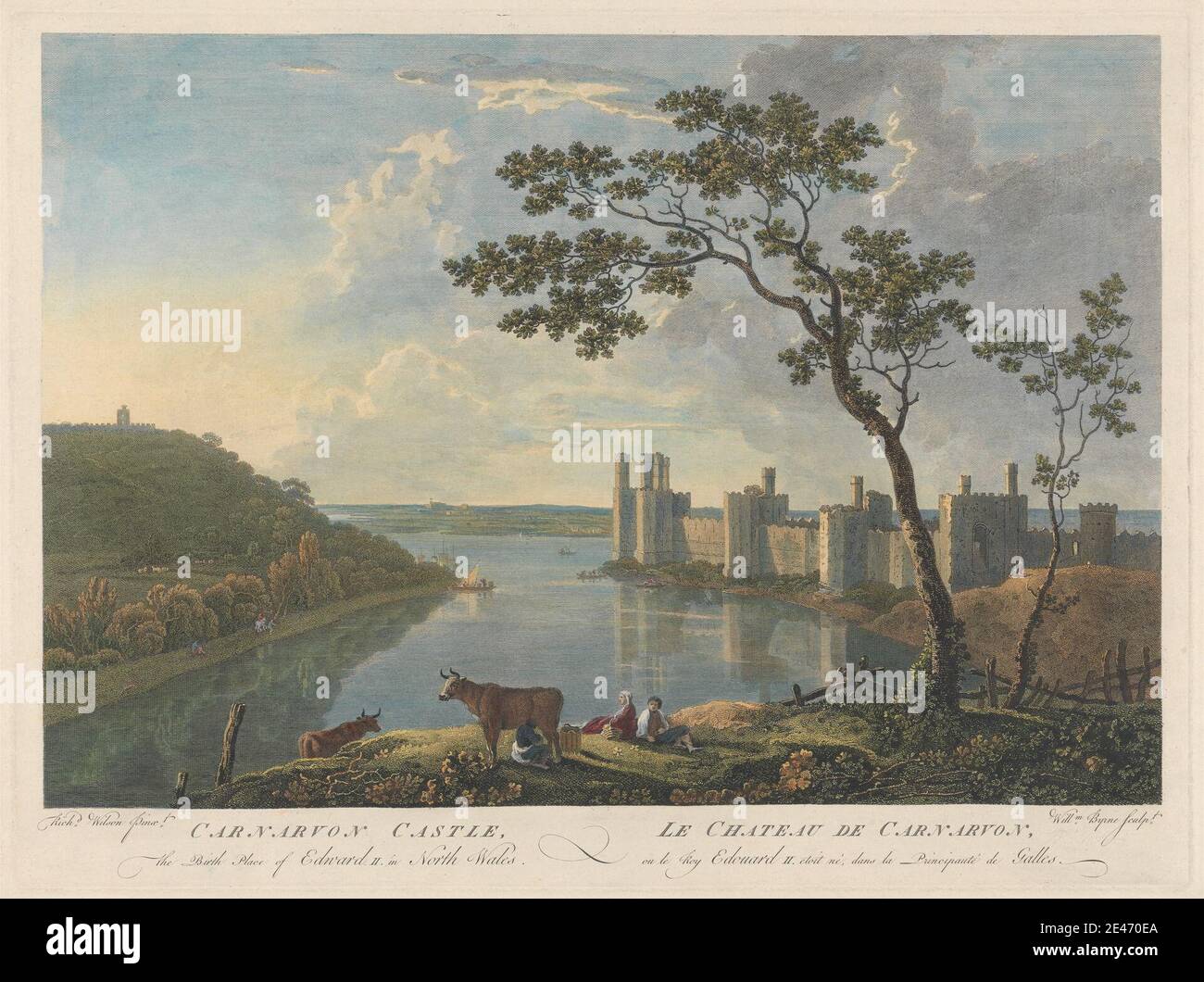 William Byrne, 1743–1805, British, Carnarvon Castle, 1775. Line ...