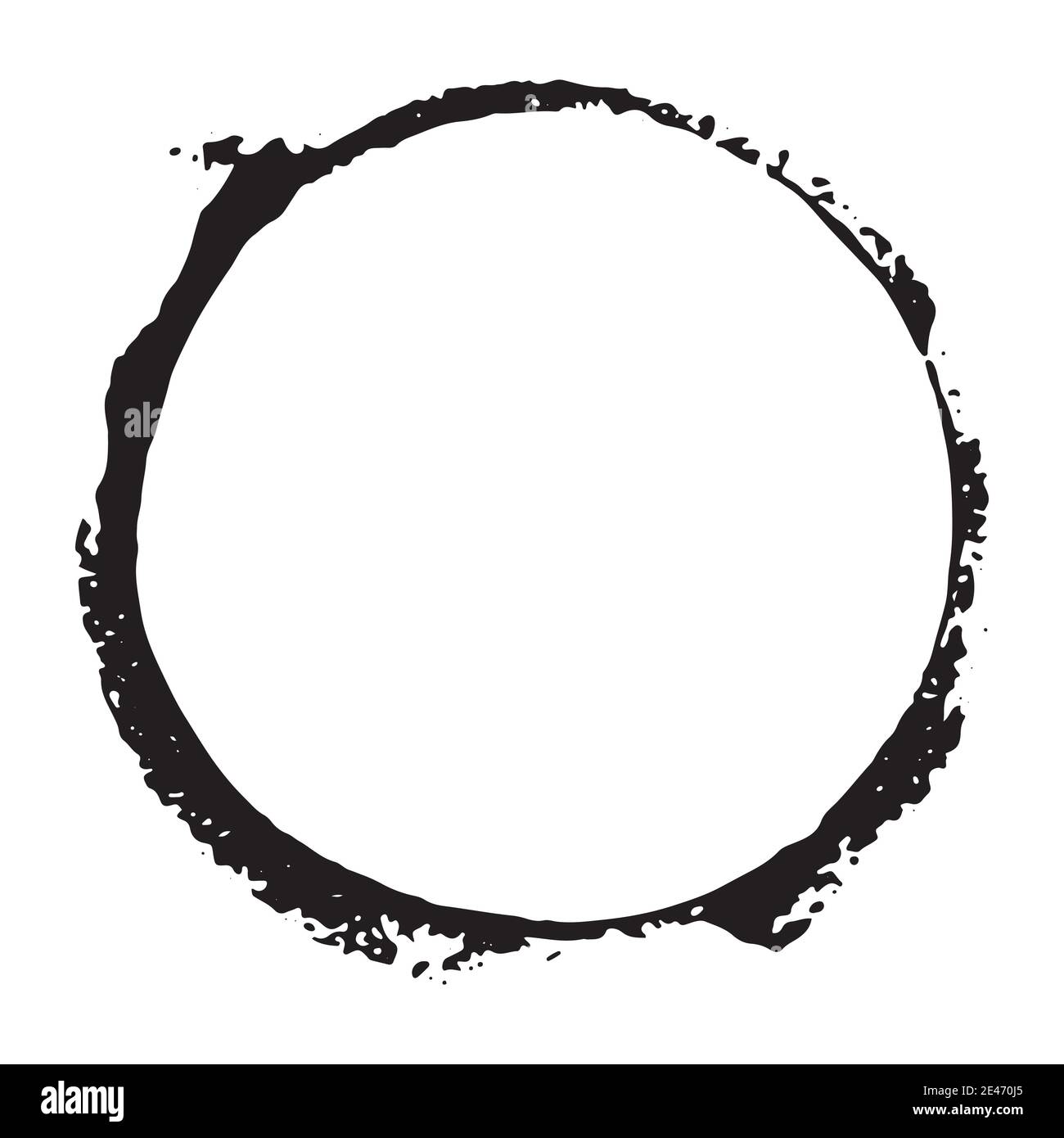 Round Frame, grunge textured hand drawn element, vector illustration ...