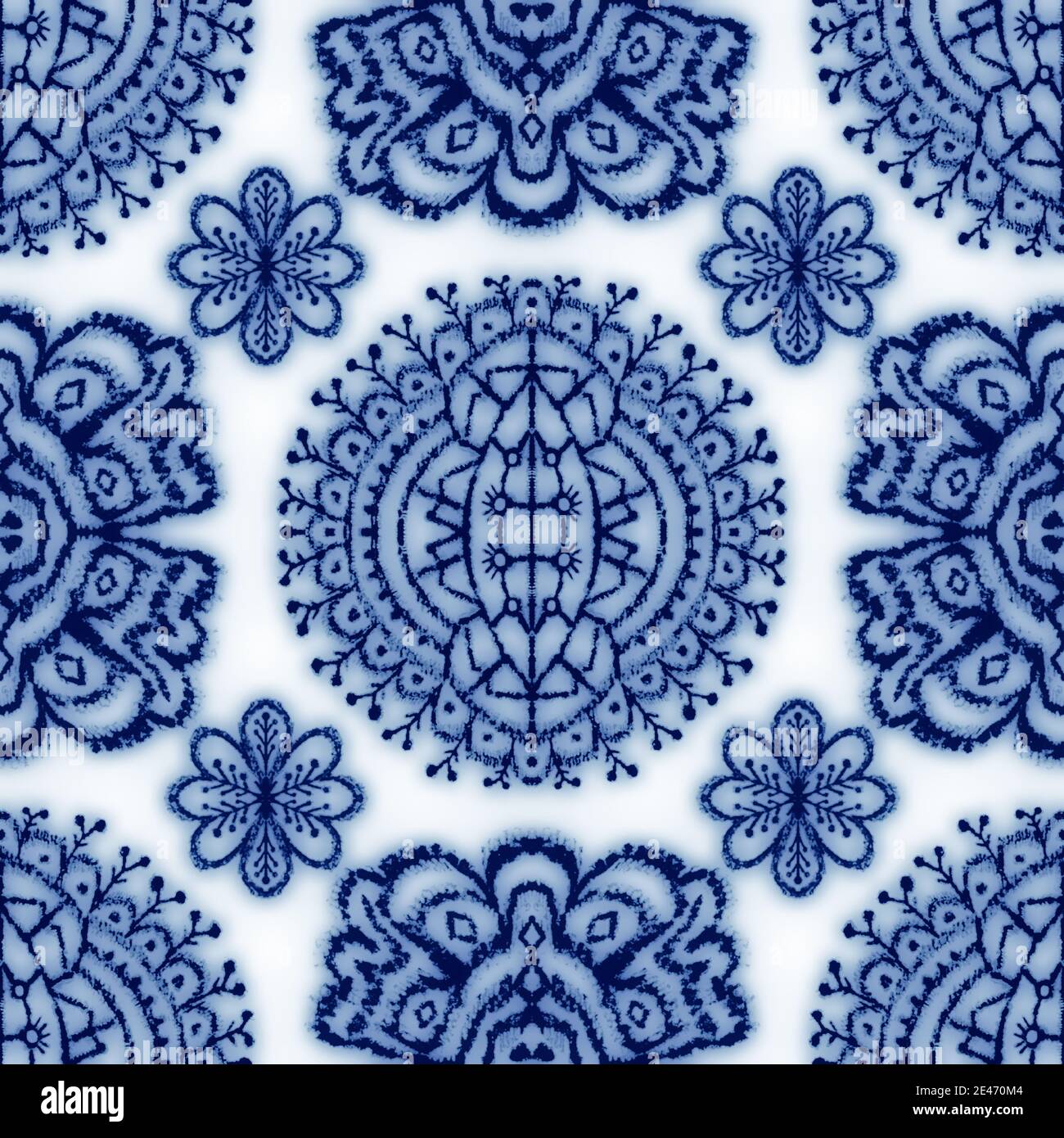 Seamless classic blue and white ceramic design Stock Photo - Alamy