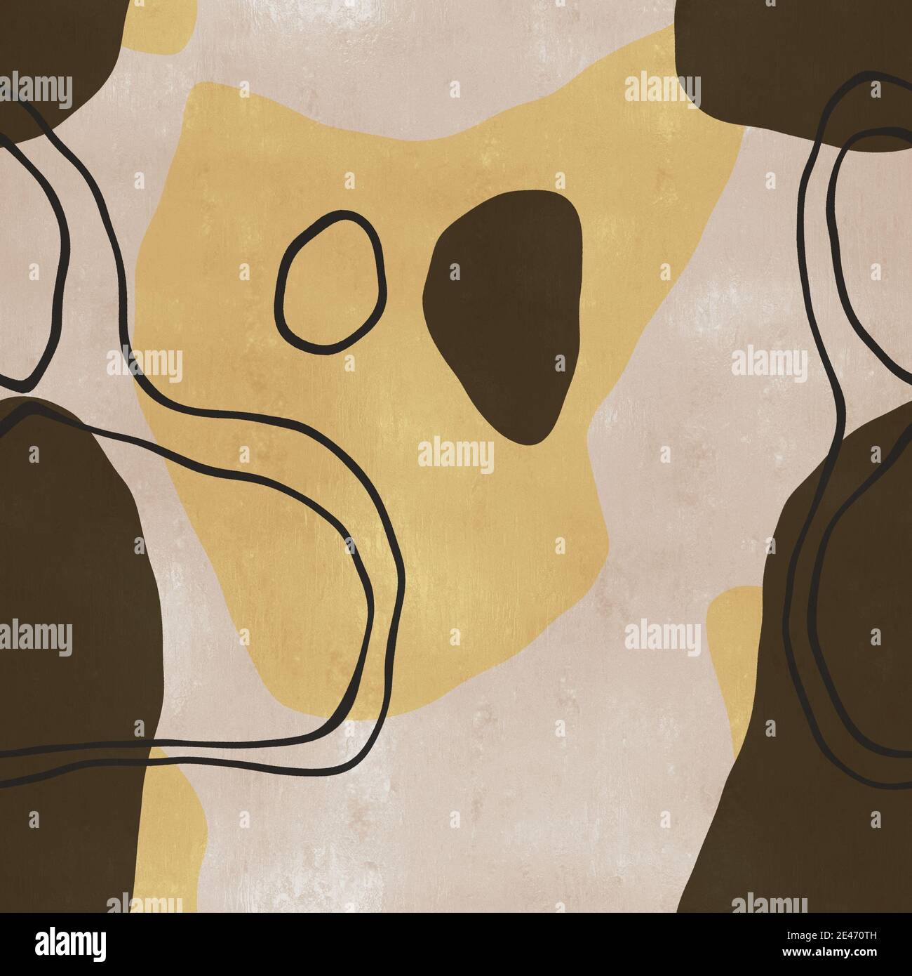 Seamless organic rounded curvy shapes naive design Stock Photo - Alamy