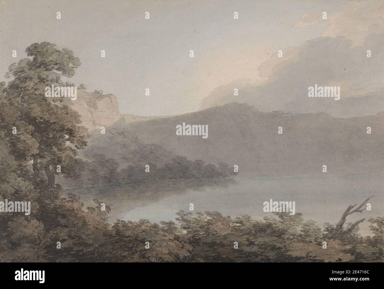 John Robert Cozens, 1752–1797, British, Lake of Vico Between Rome and ...