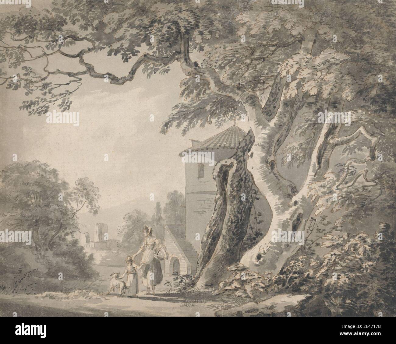 Paul Sandby RA, 1731–1809, British, Romantic Landscape with Figures and ...