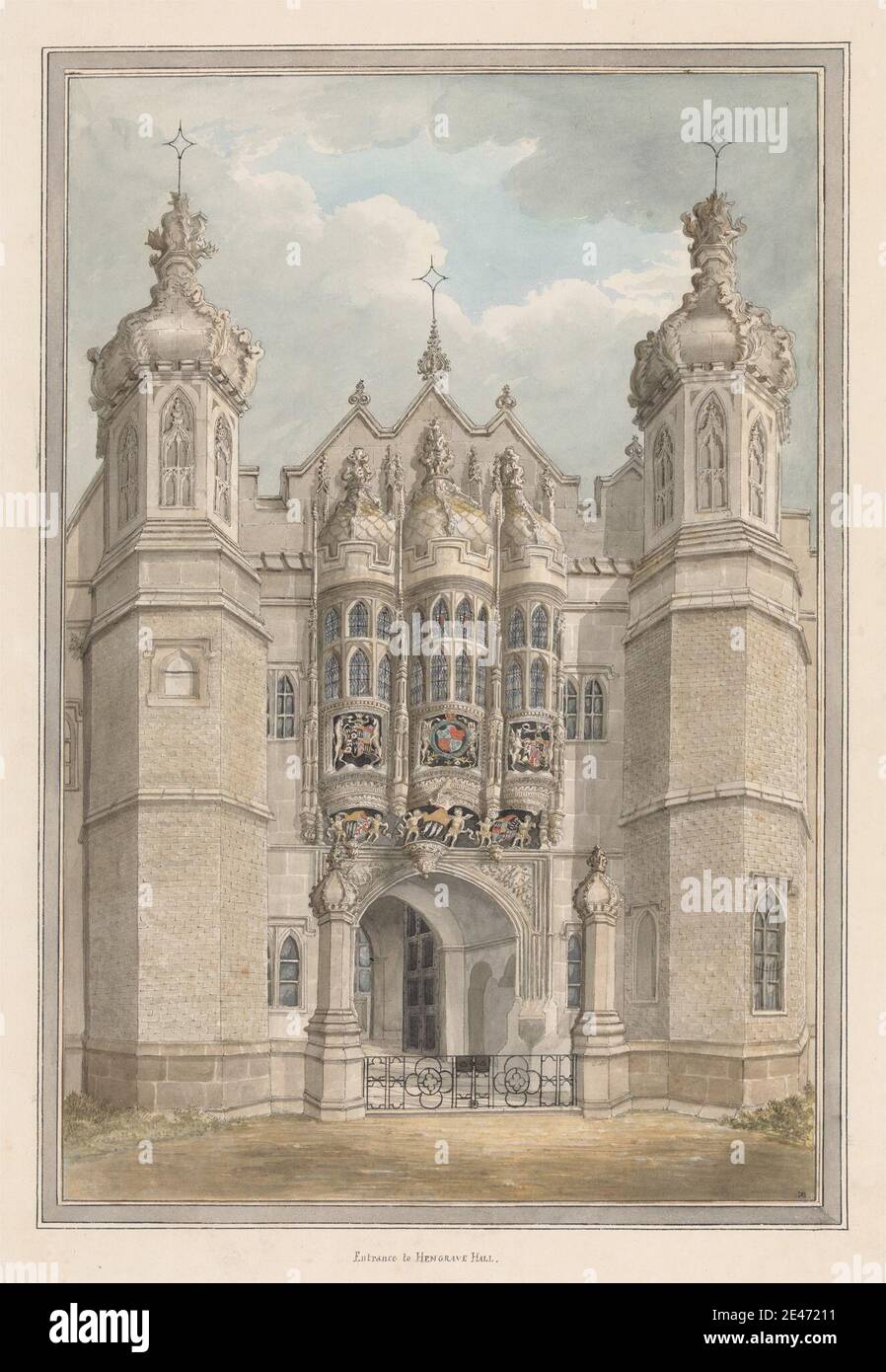 Anna Mills, active 1819, British, The Entrance to Hengrave Hall, 1819 ...
