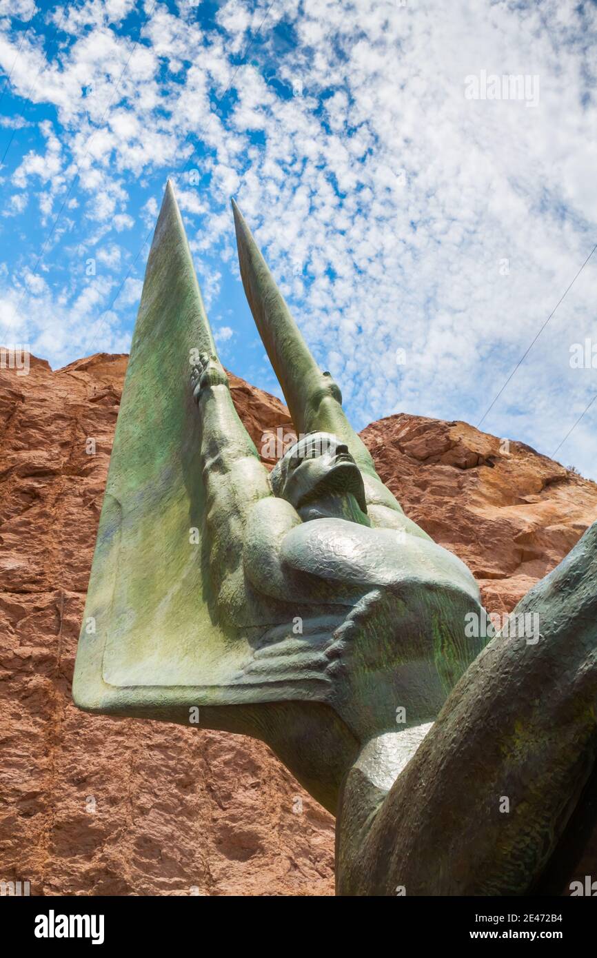 Bronze Winged Figure at Hoover Dam, Nevada, USA Stock Photo - Alamy