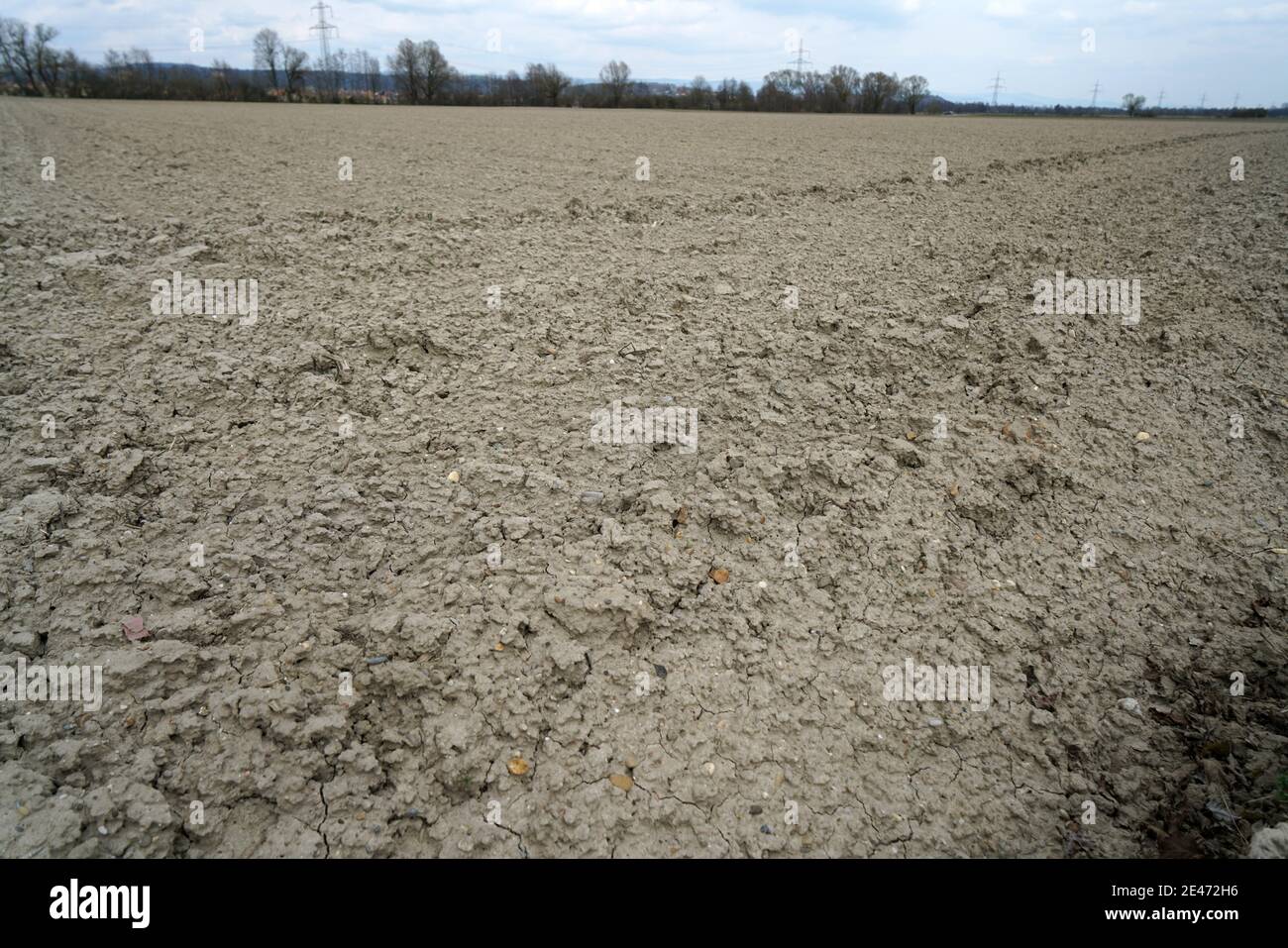 Farmland with ploughed earth before sowing seeds or plants Stock Photo ...