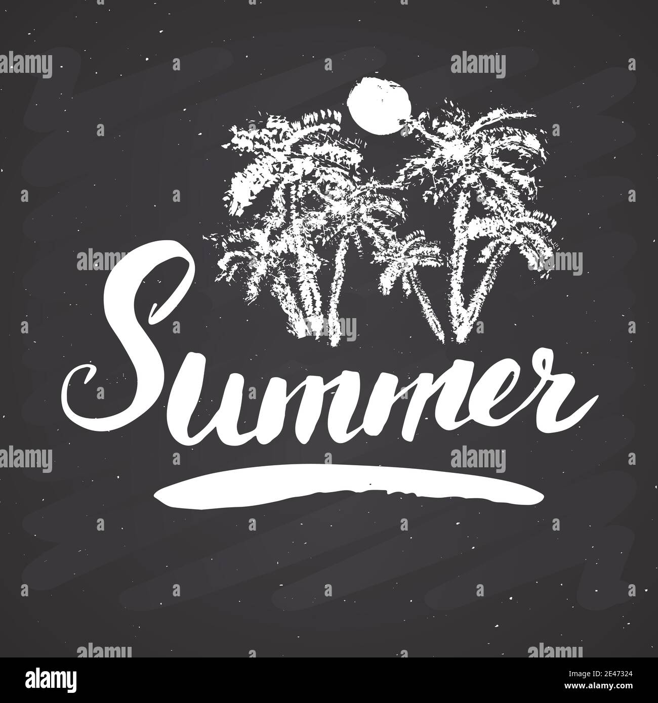 Summer Calligraphy lettering handwritten sign, Hand drawn grunge ...