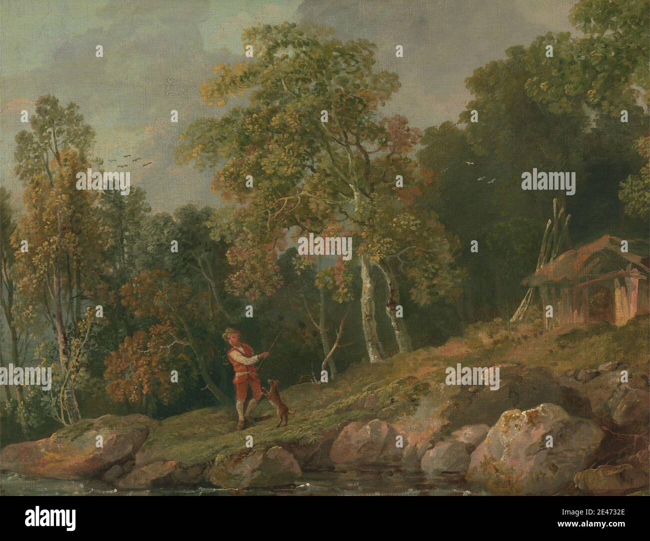 George Barret RA, ca. 1728/32–1784, Irish, Wooded Landscape with a Boy ...