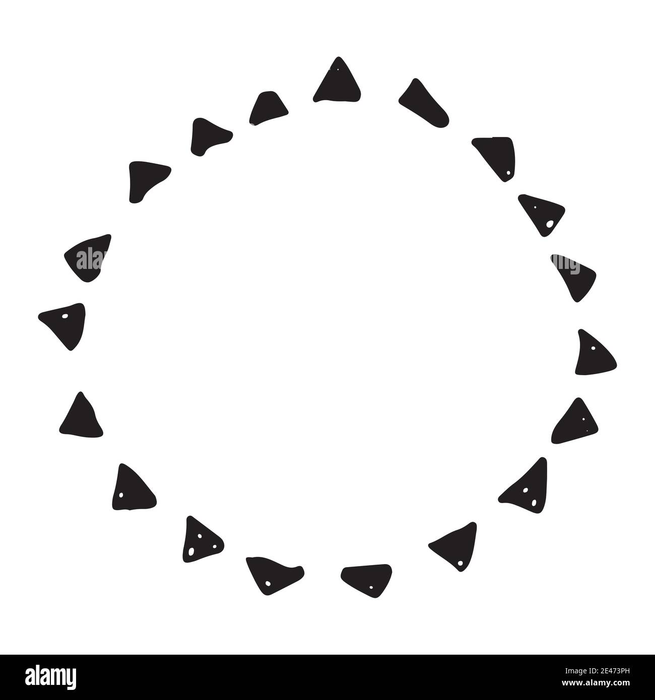 Round Frame, grunge textured hand drawn element, vector illustration ...